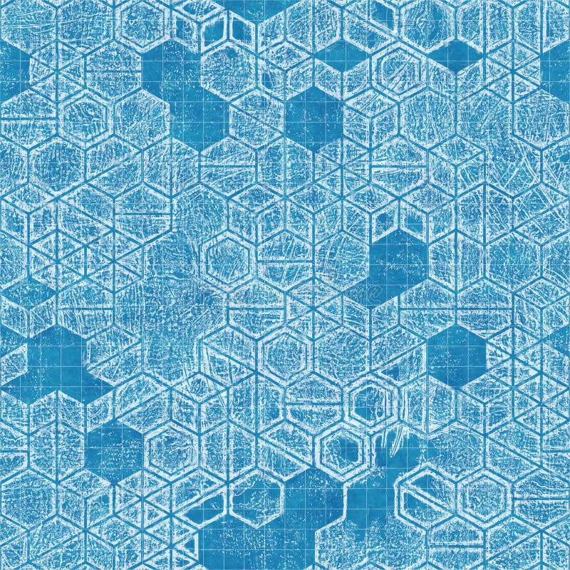 Seamless Bright Blue Blueprint Pattern for Textile and Print Stock ...