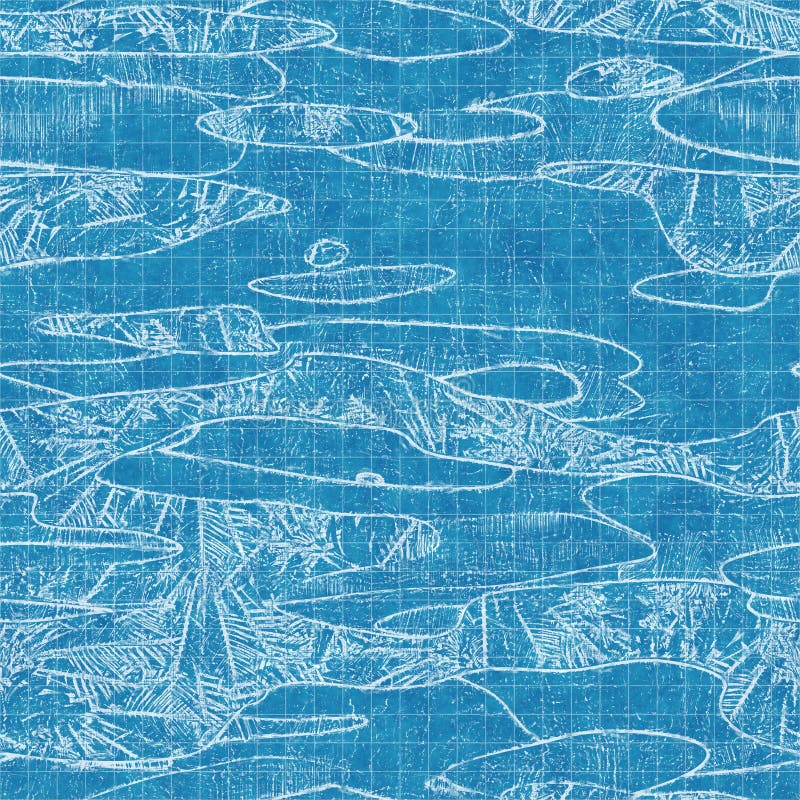 Seamless Bright Blue Blueprint Pattern for Textile and Print Stock ...