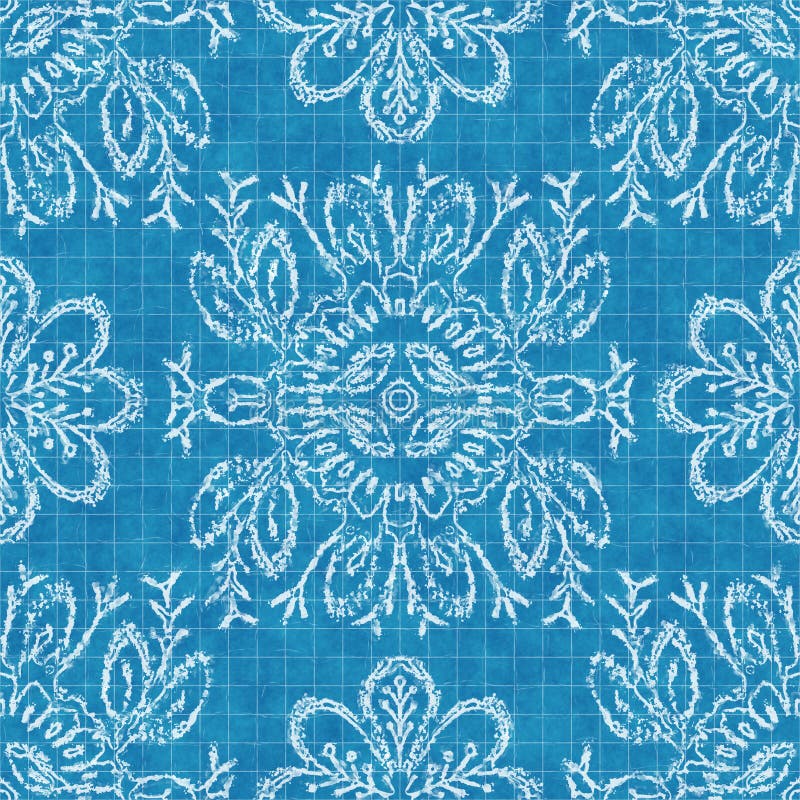 Seamless Bright Blue Blueprint Pattern for Textile and Print Stock ...