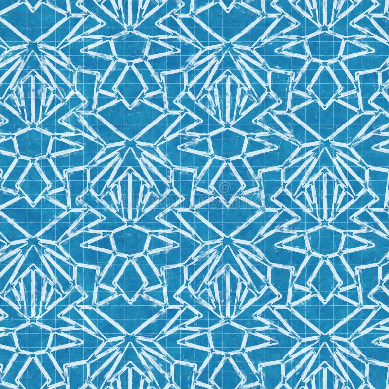 Seamless Bright Blue Blueprint Pattern for Textile and Print Stock ...