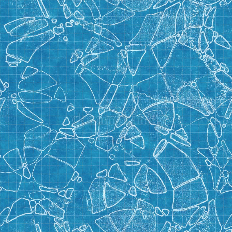 Seamless Bright Blue Blueprint Pattern for Textile and Print Stock ...