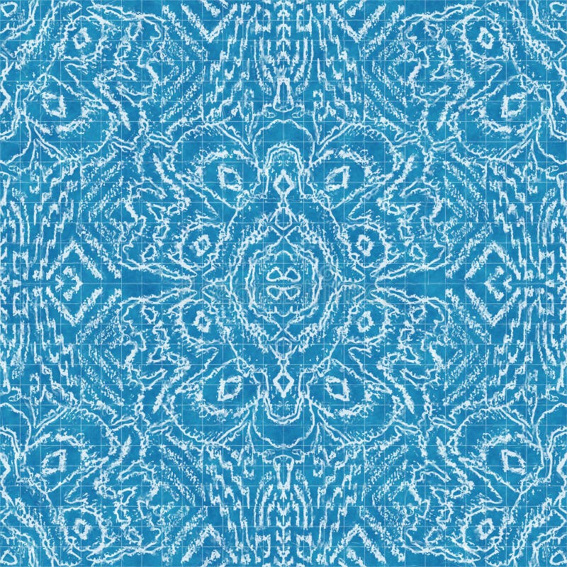 Seamless Bright Blue Blueprint Pattern for Textile and Print Stock ...