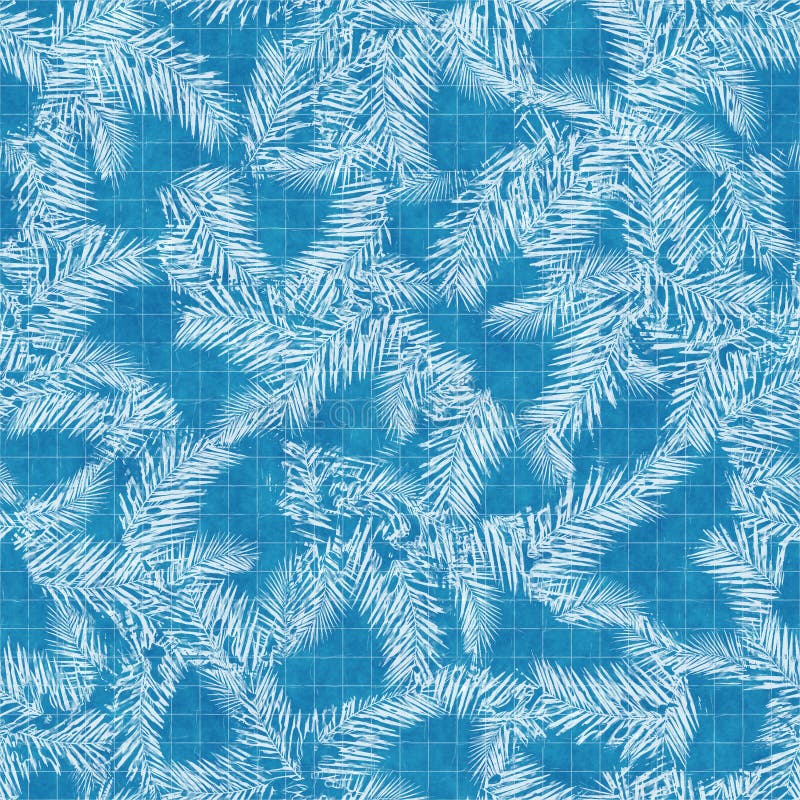Seamless Bright Blue Blueprint Pattern for Textile and Print Stock ...