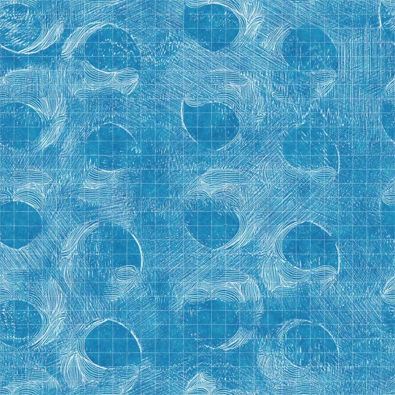Seamless Bright Blue Blueprint Pattern for Textile and Print Stock ...