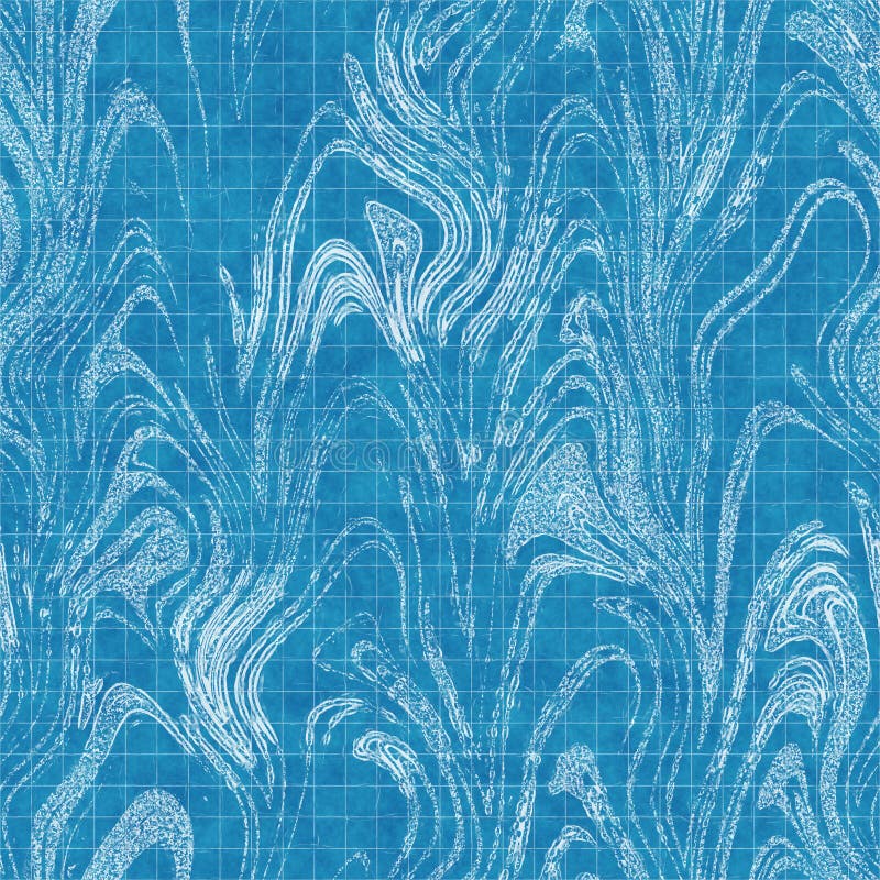Seamless Bright Blue Blueprint Pattern for Textile and Print Stock ...