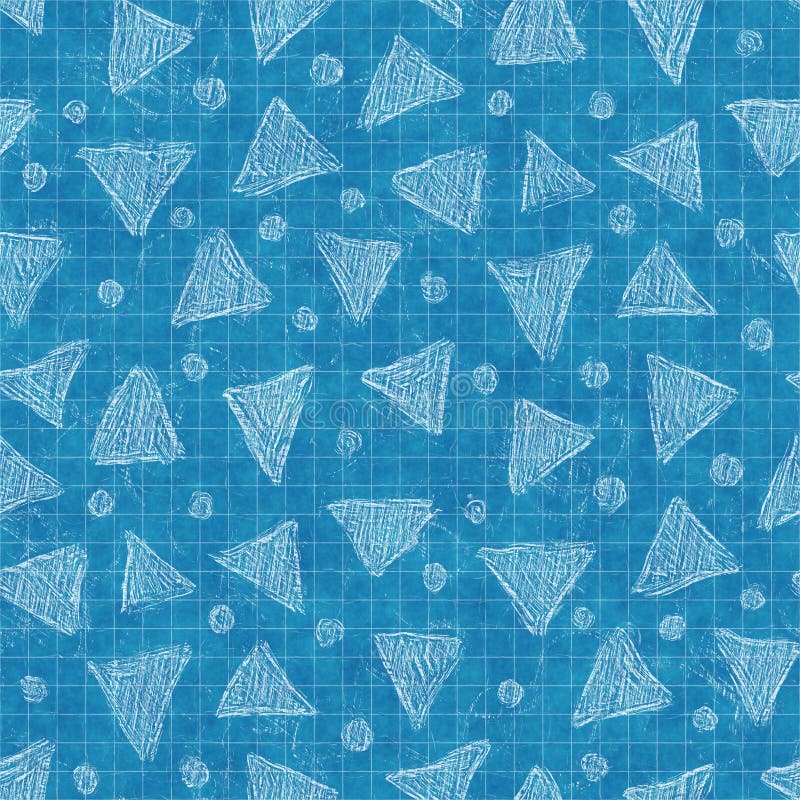 Seamless Bright Blue Blueprint Pattern for Textile and Print Stock ...