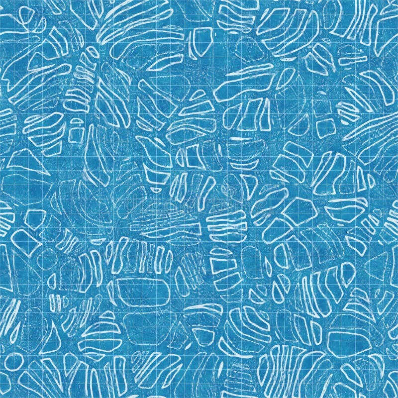 Seamless Bright Blue Blueprint Pattern for Textile and Print Stock ...
