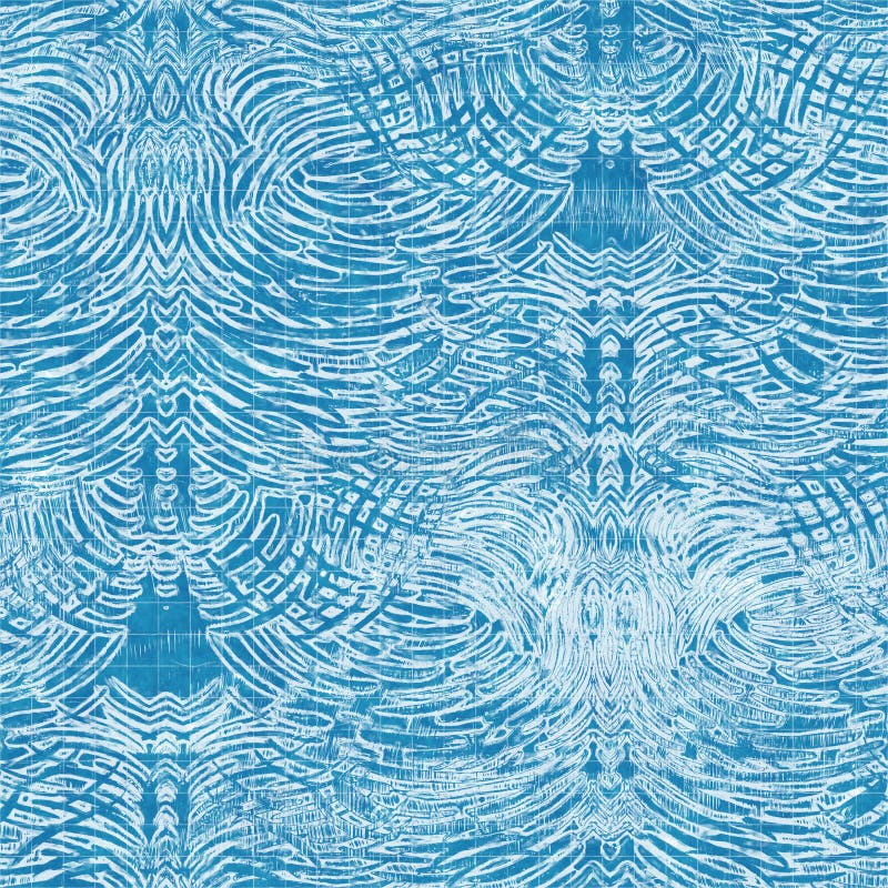 Seamless Bright Blue Blueprint Pattern for Textile and Print Stock ...