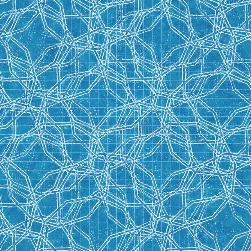 Seamless Bright Blue Blueprint Pattern for Textile and Print Stock ...