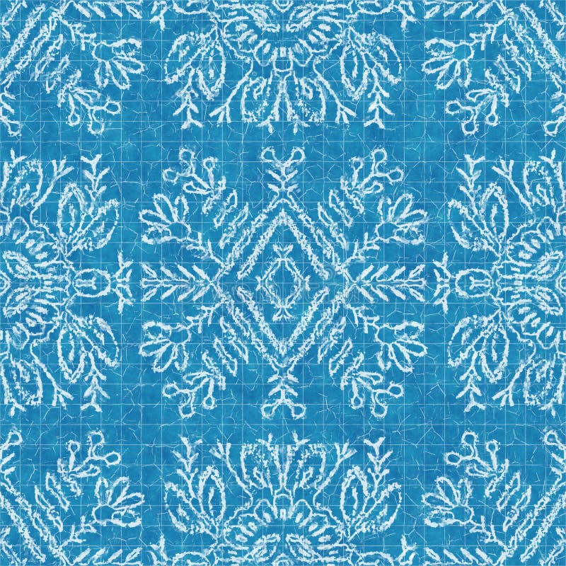 Seamless Bright Blue Blueprint Pattern for Textile and Print Stock ...