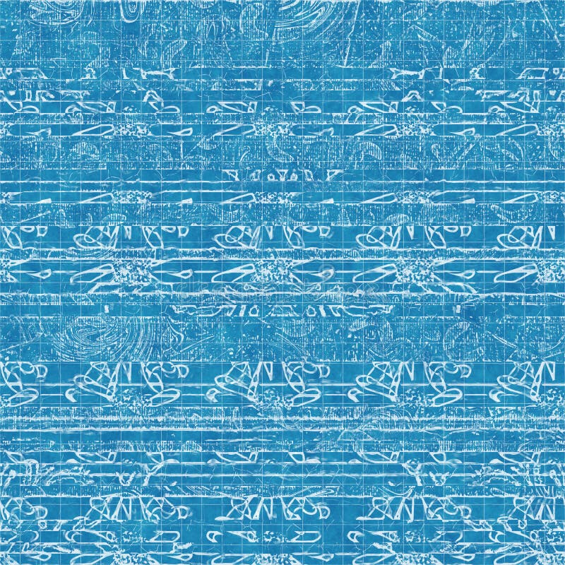 Seamless Bright Blue Blueprint Pattern for Textile and Print Stock ...
