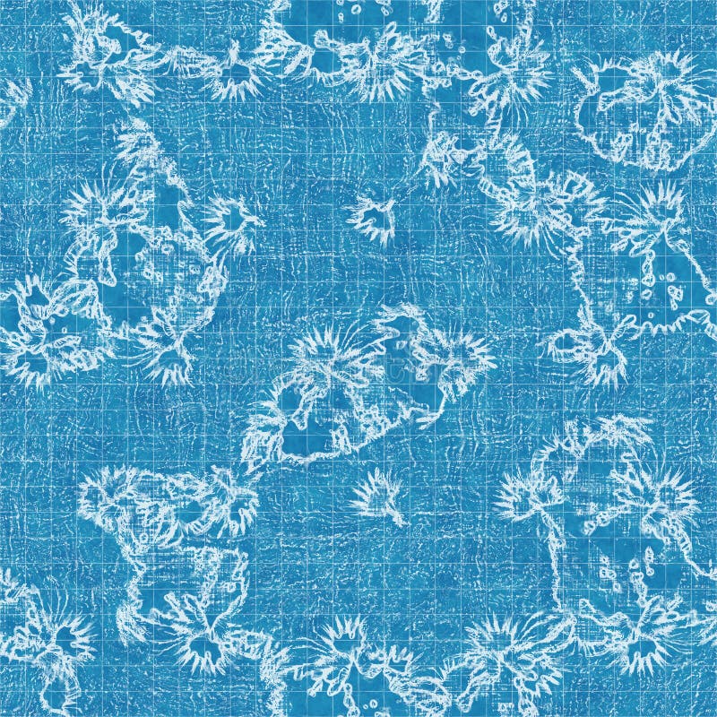Seamless Bright Blue Blueprint Pattern for Textile and Print Stock ...
