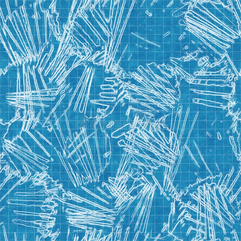 Seamless Bright Blue Blueprint Pattern for Textile and Print Stock ...