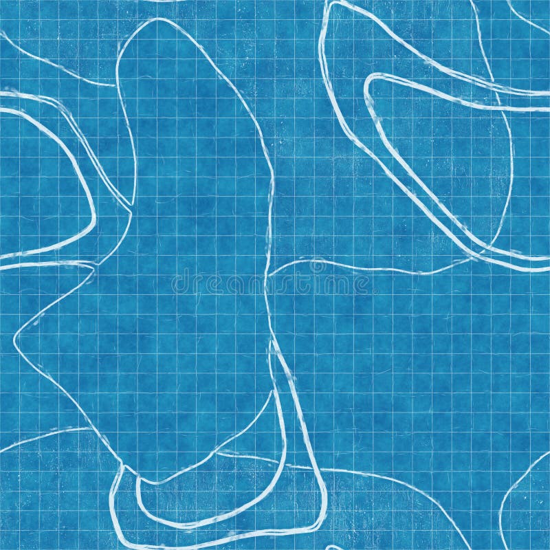 Seamless Bright Blue Blueprint Pattern for Textile and Print Stock ...