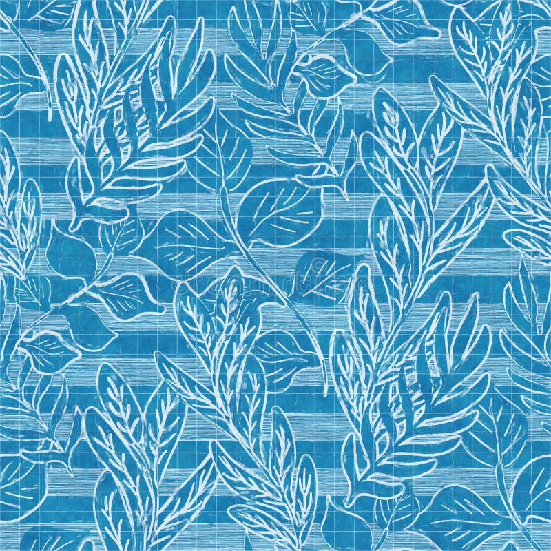 Seamless Bright Blue Blueprint Pattern for Textile and Print Stock ...