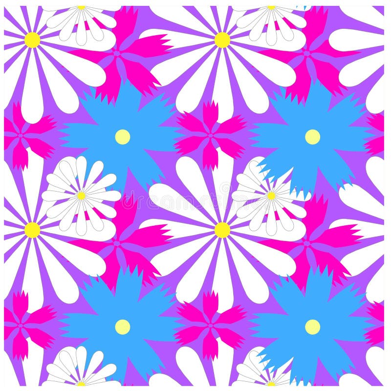 Seamless Bright Colorful Floral Pattern Stock Vector - Illustration of ...