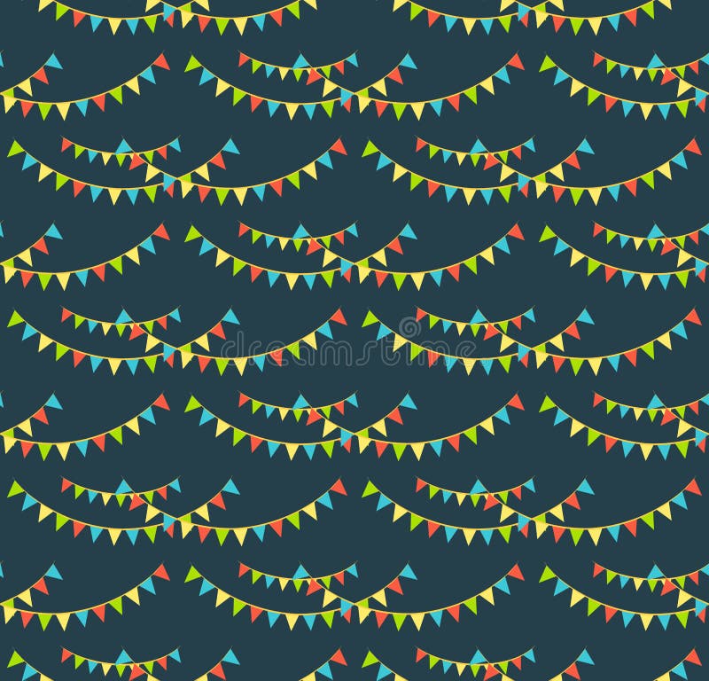 Seamless Bright Fun Celebration Festive Buntings Pattern Isolate Stock ...