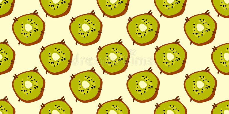 Vibrant Kiwi Fruit Seamless Pattern Stock Vector - Illustration of ...