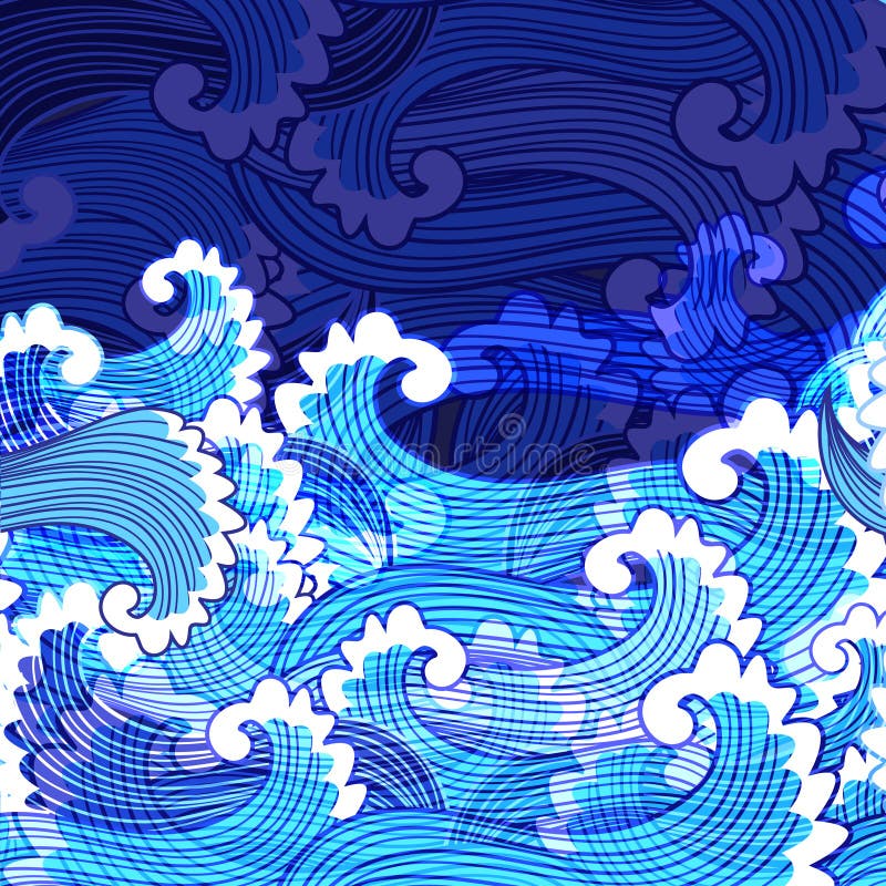 Seamless Bright Marine Pattern Stock Illustration - Illustration of ...