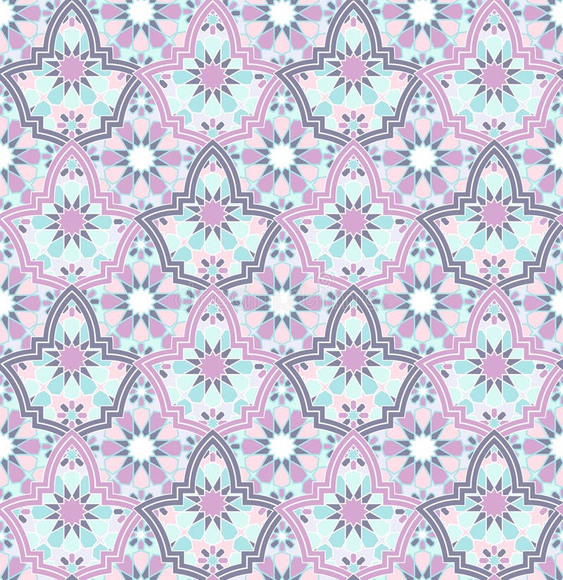 Seamless Geometric Pastel Moroccan Pattern Stock Vector - Illustration ...