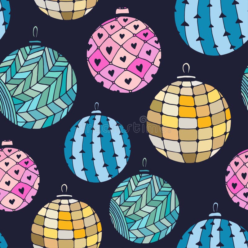 Bright Christmas Pattern. New Year Cute Doodle Seamless Texture for ...