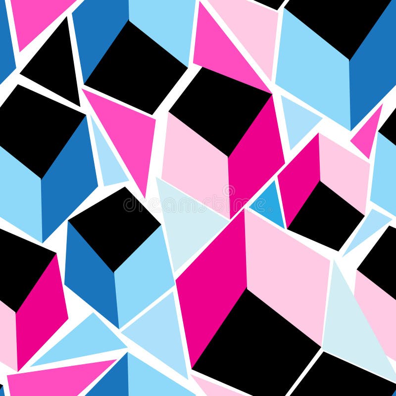 Seamless Bright Pattern of Geometric Objects Stock Vector ...