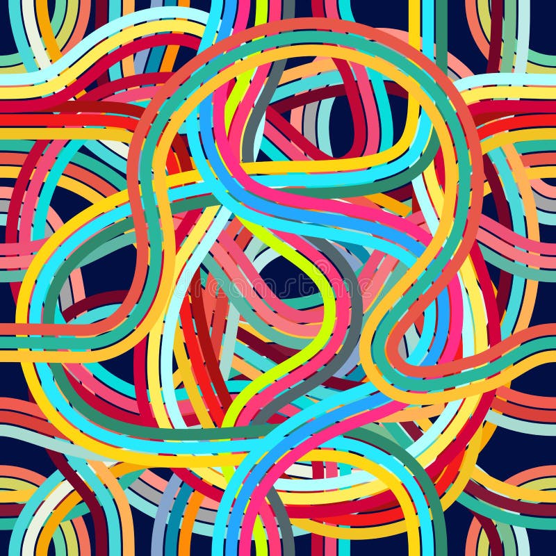 Seamless Bright Pattern with the Infinite Lines. Stock Vector ...