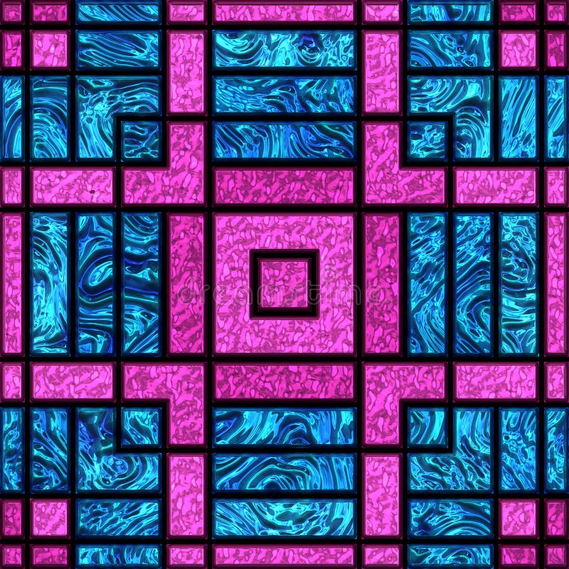 Seamless Stained Glass Pattern Stock Illustration - Illustration of ...