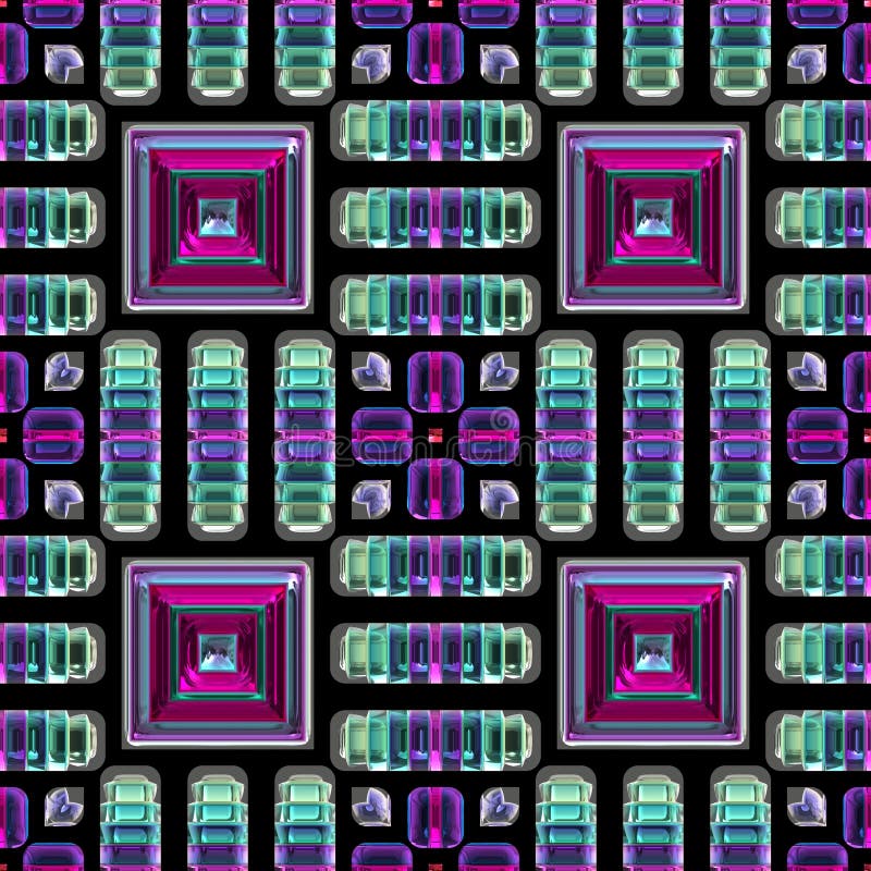 Seamless Bright Stained Glass Pattern Stock Illustration - Illustration ...