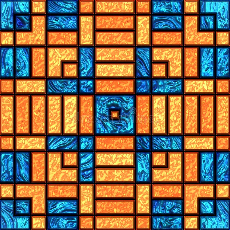 Seamless Bright Stained Glass Pattern Stock Illustration - Illustration ...