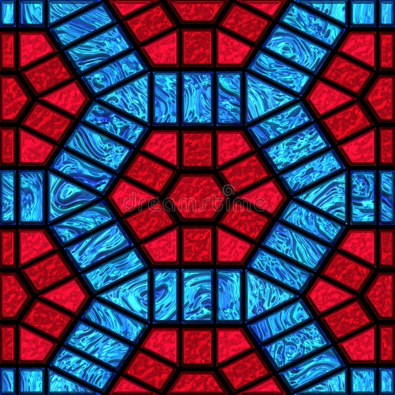 Seamless Bright Stained Glass Pattern Stock Illustration - Illustration ...