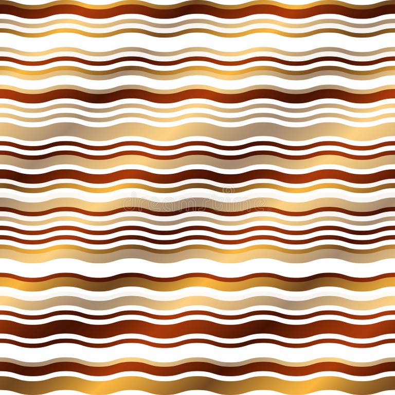 Seamless Bright Striped Pattern with Golden and Brown Waves Stock Photo ...