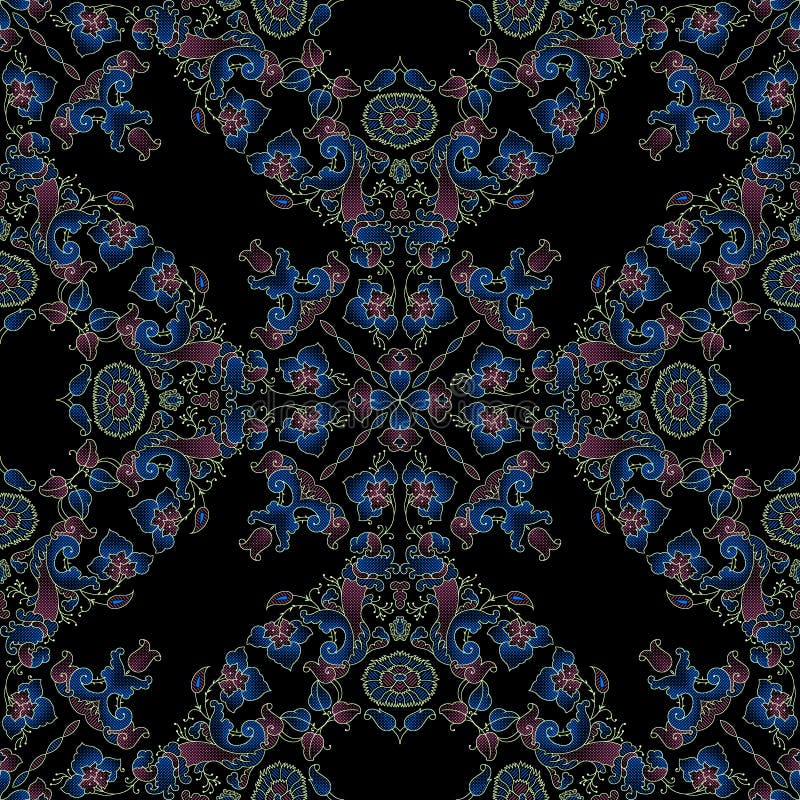 Seamless Bright Traditional Indian Textile Design Pattern Stock ...