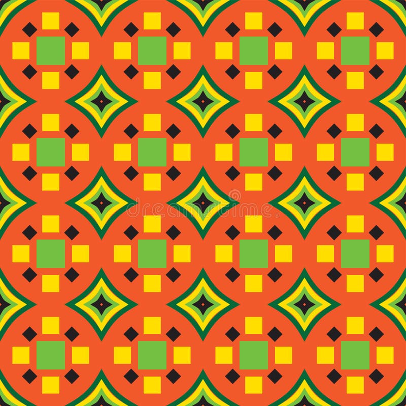 Bright African Unique Print Design Stock Illustration - Illustration of ...