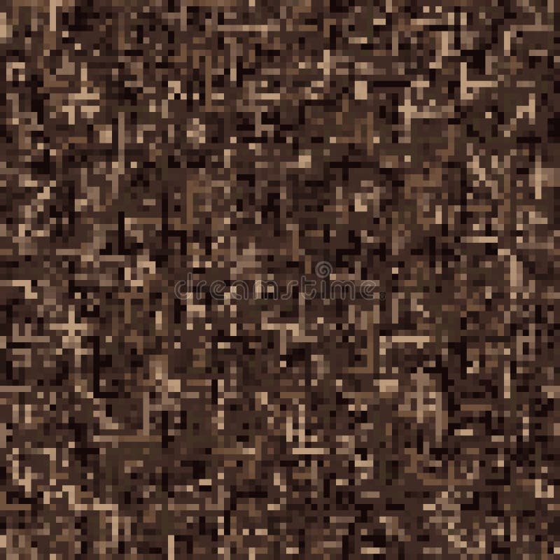 Seamless Brown Camouflage Pattern with PIXEL Effect. Stock Vector ...
