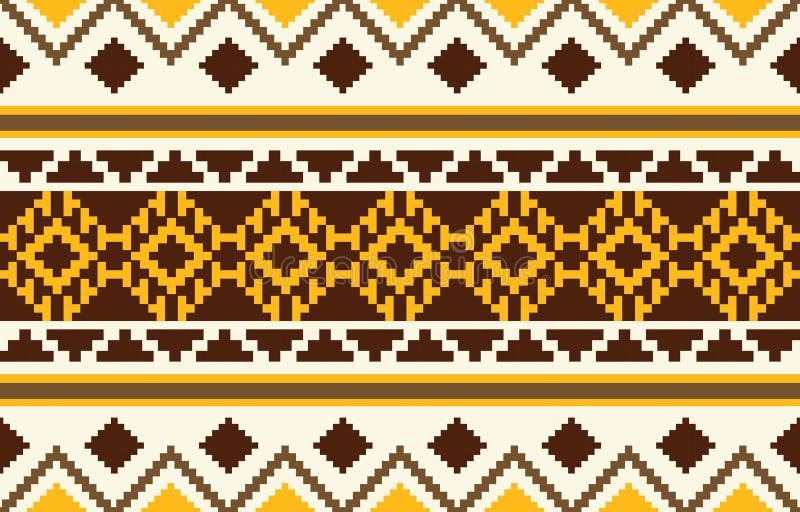 Seamless Brown and Gold Geometric Pixel Pattern Design for Textile or ...