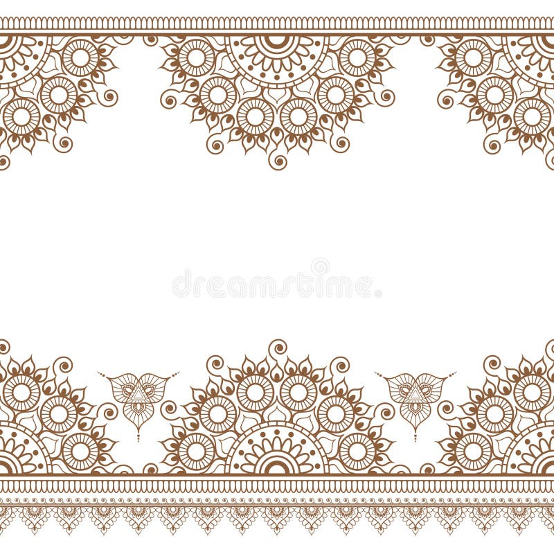 Seamless Henna Borders Vector Abstract Floral Patterns 4 Stock Vector ... Seamless Henna Borders Vector Abstract Floral Patterns 4 Stock Vector ...