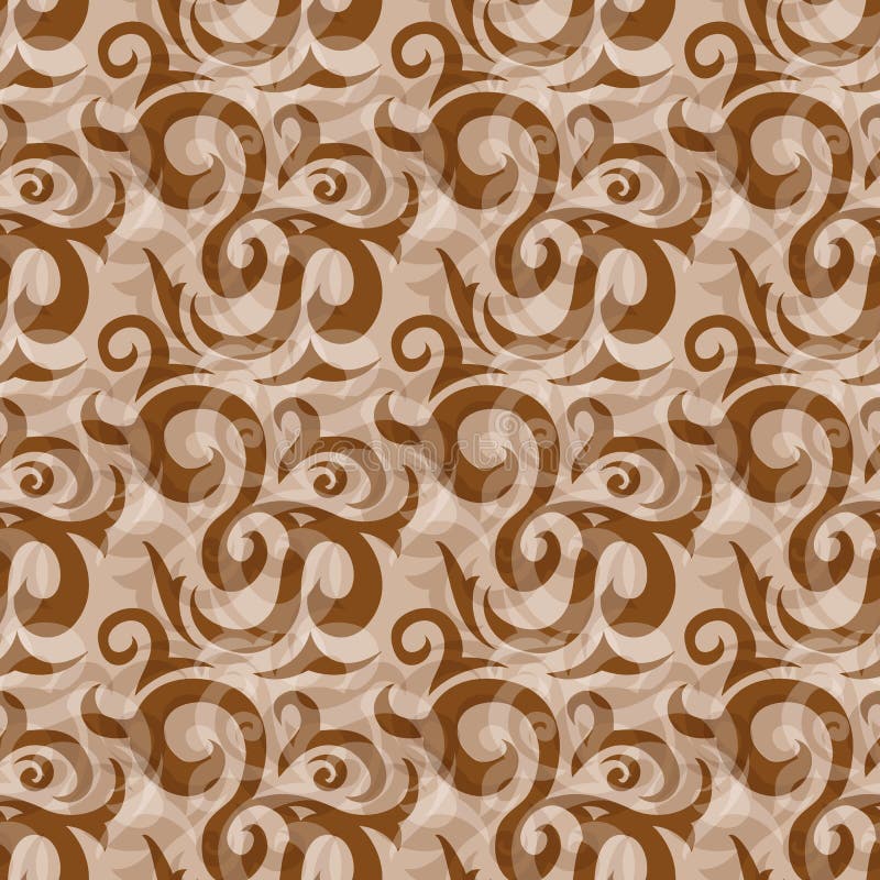 Seamless Brown Damask Wallpaper Pattern Stock Vector - Illustration of ...