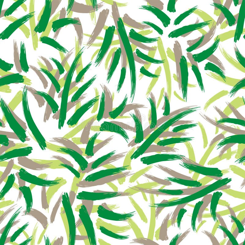 Seamless Brushed Leaf Design in Green Stock Illustration - Illustration ...