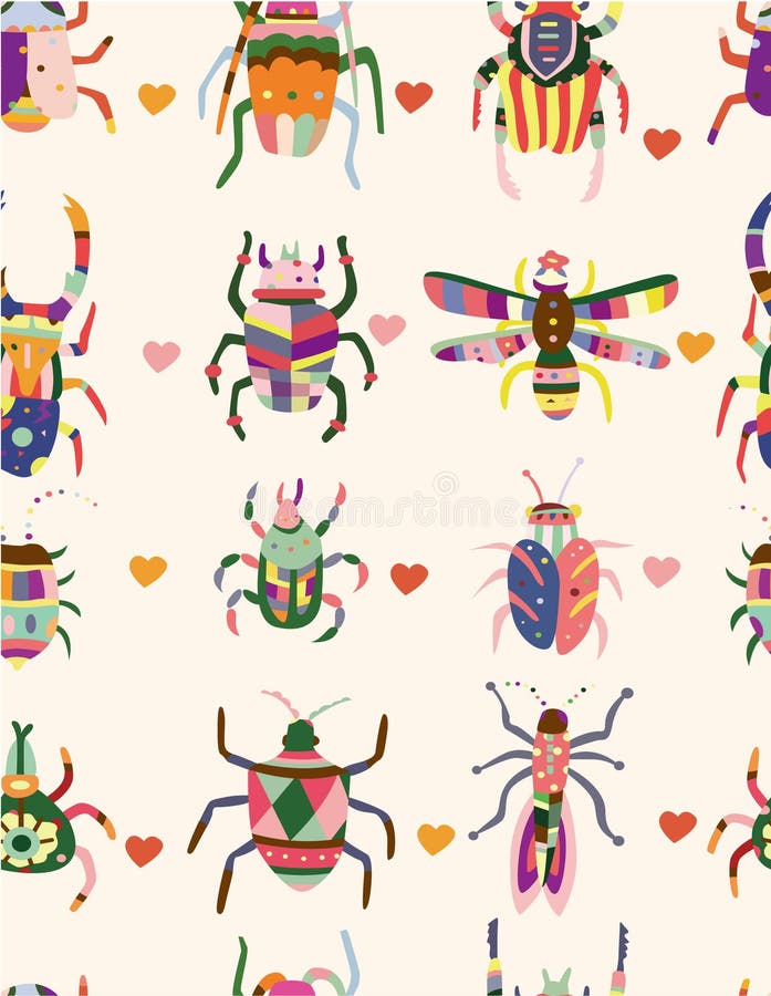 Seamless bug pattern stock vector. Illustration of dragonfly - 17635052