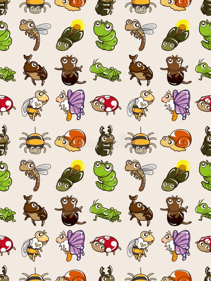 Seamless insect pattern stock vector. Illustration of earthworm - 18976696