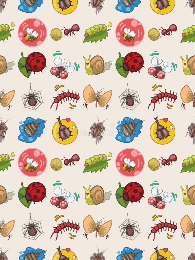 Seamless insect pattern stock vector. Illustration of earthworm - 18976696