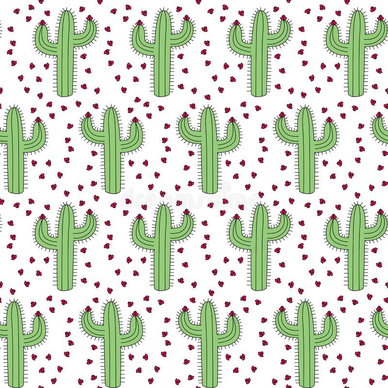 Seamless cactus pattern stock vector. Illustration of cactus - 89385245