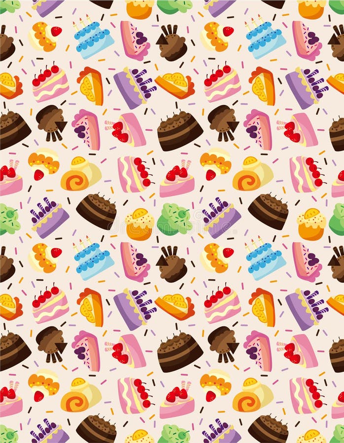 Seamless cake pattern stock vector. Illustration of brown - 17261285