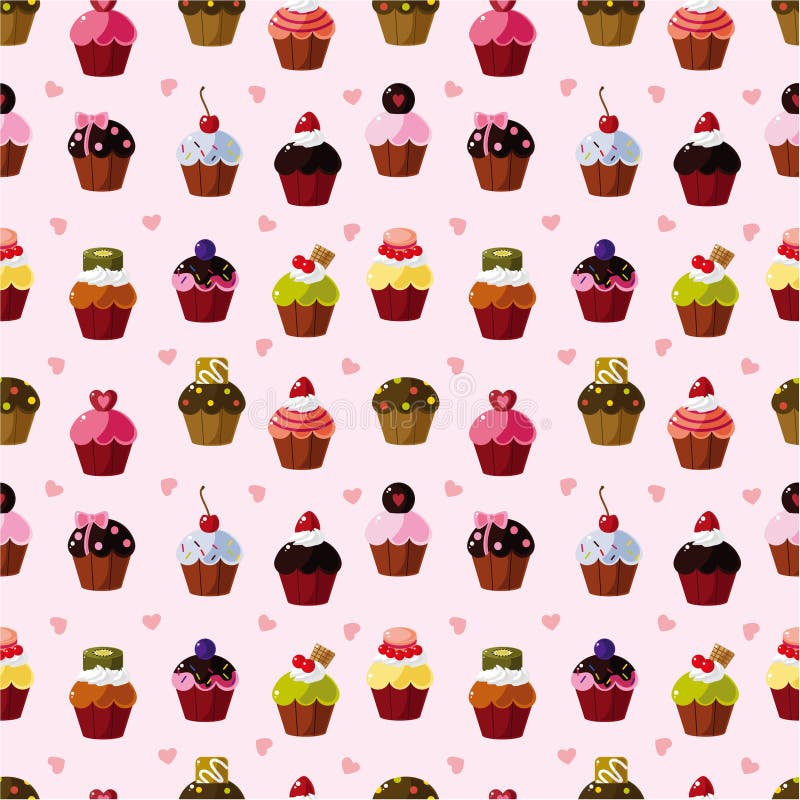 Seamless cake pattern stock vector. Illustration of draw - 17261318