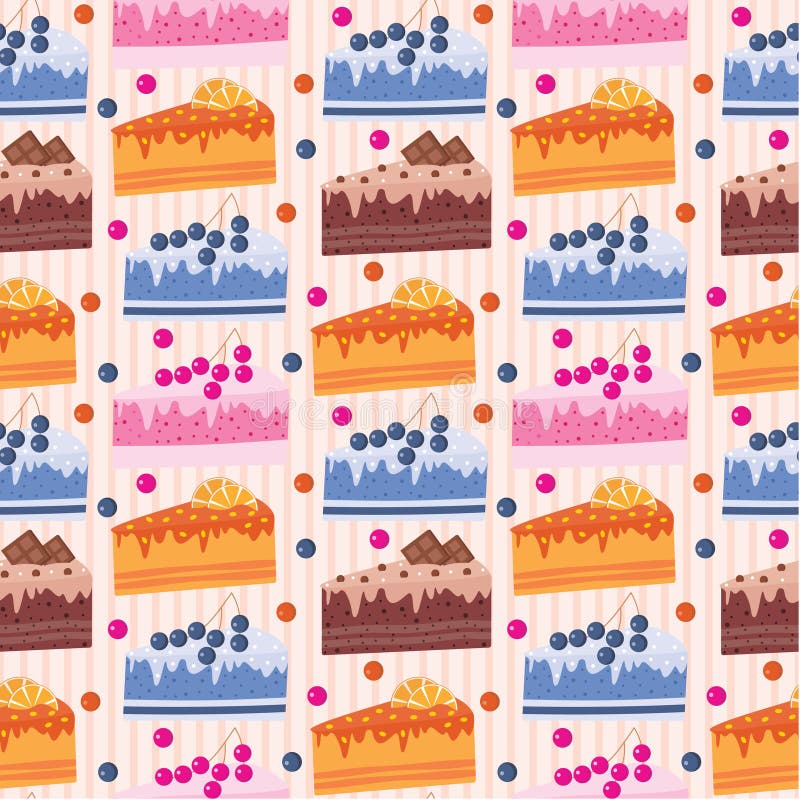 Seamless cake pattern stock vector. Illustration of cakes - 22796649