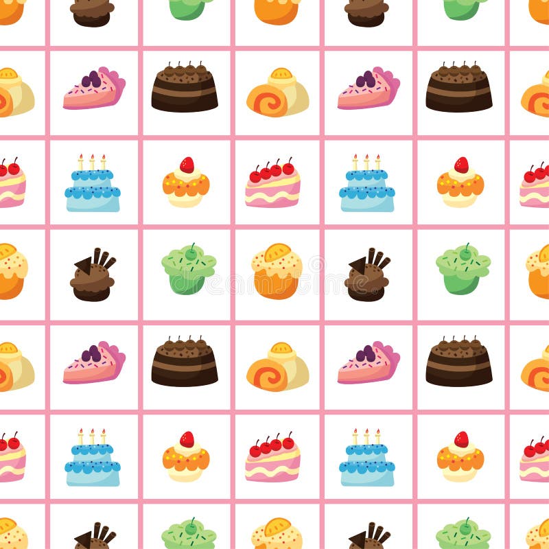 Seamless cake pattern stock vector. Illustration of draw - 17261318