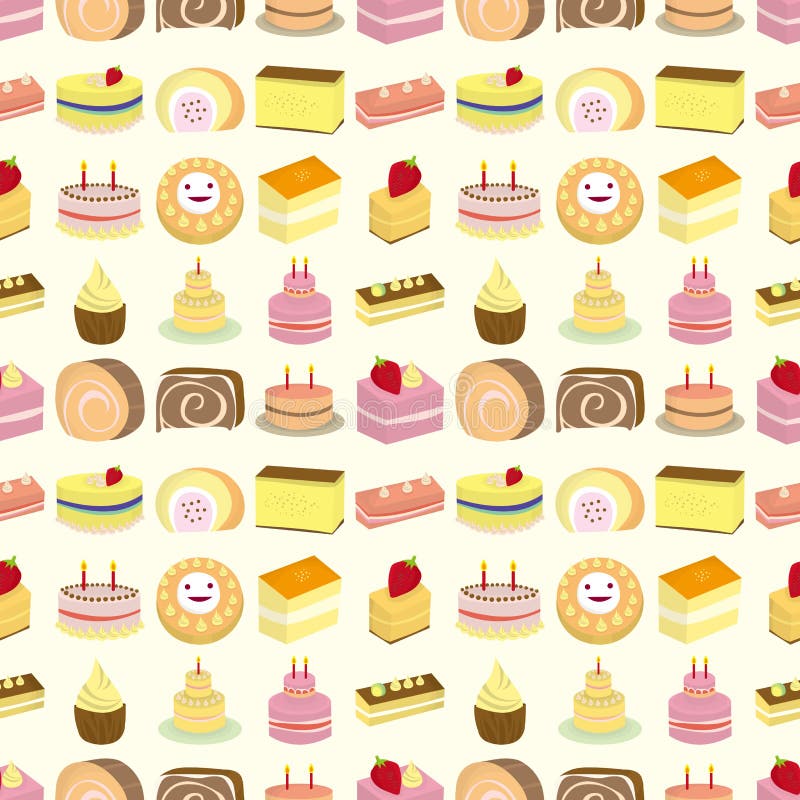 Seamless cake pattern stock vector. Illustration of cupcake - 27974437