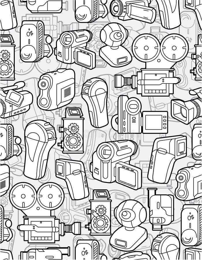 Seamless camera pattern stock vector. Illustration of pattern - 19149563