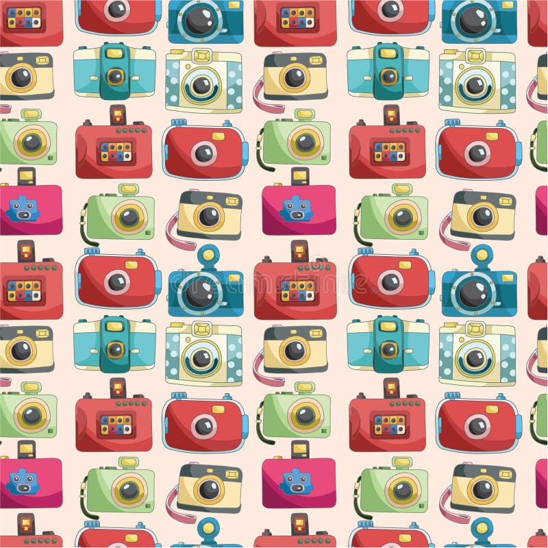 Seamless camera pattern stock vector. Illustration of pattern - 19149563